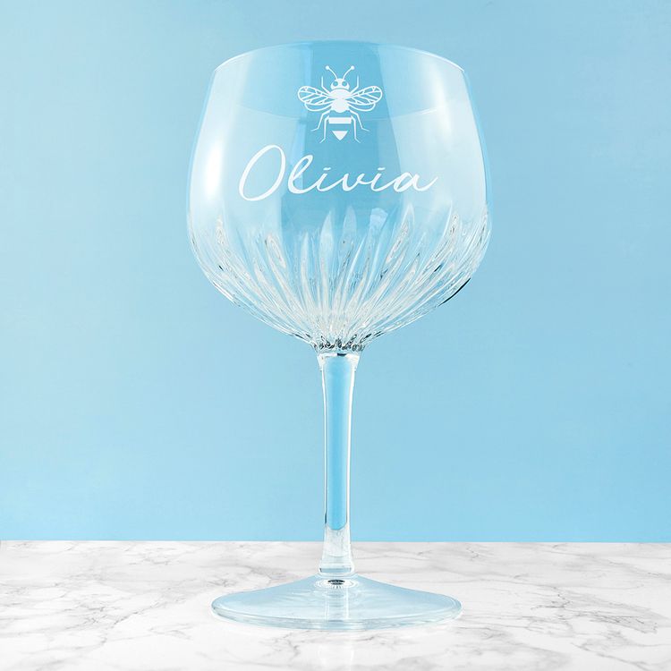 Buy Personalised Crystal Bee Gin Glass only £32.00