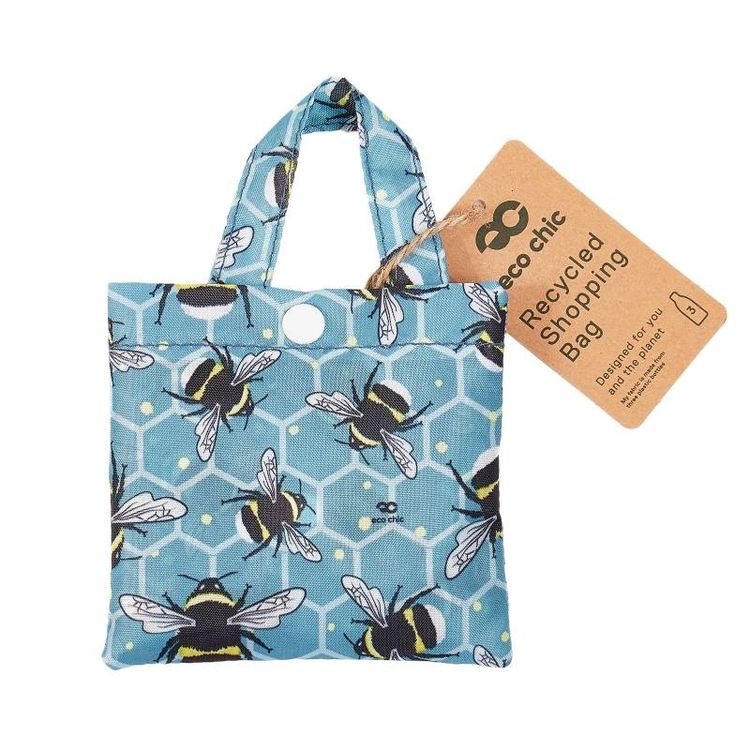 Buy Eco Chic Blue Bumble Bee Recycled Shopping Bag only £5.99