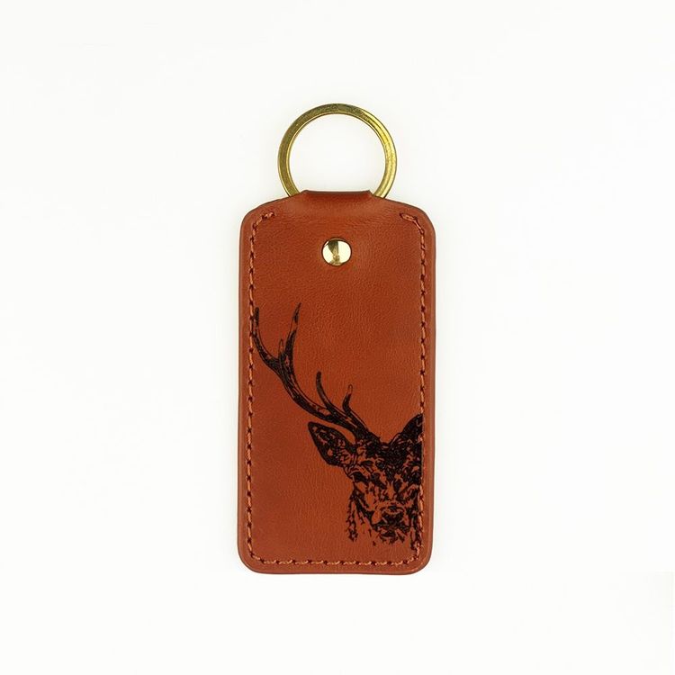 Buy Selbrae House Leather Stag Keyring only £11.50