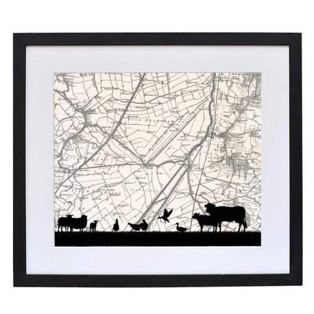 Buy Personalised Farm Animals Map Print only £60.00
